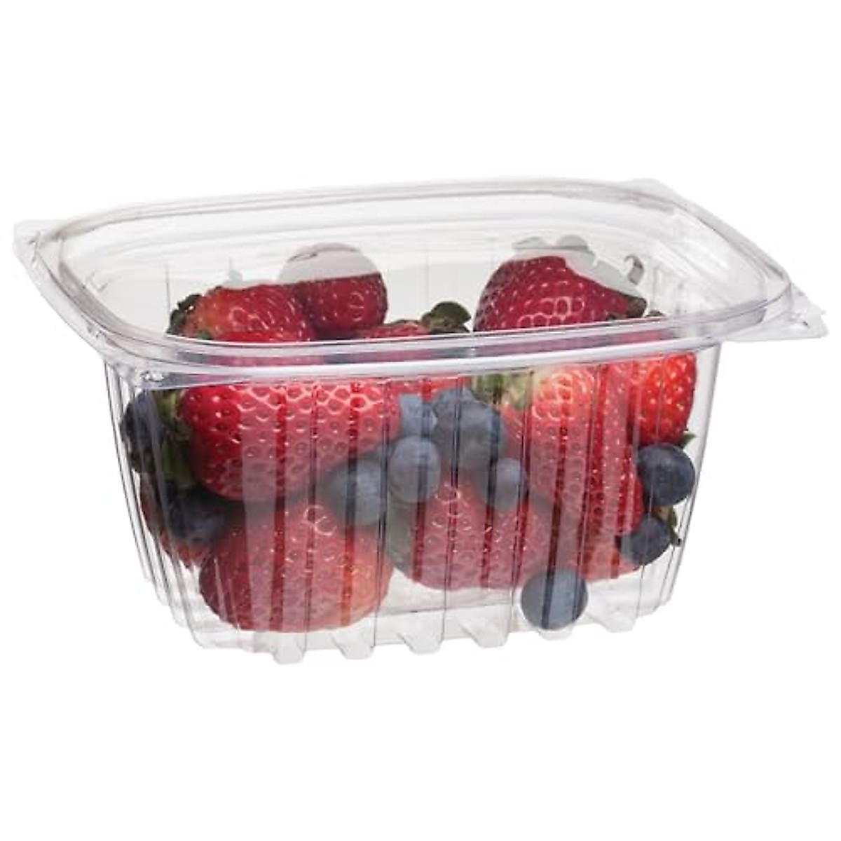 Eco-Products Clear Disposable Rectangular Deli Container with Lid, Eco-Friendly Compostable PLA Plastic Food Container, 16 oz, Case of 300