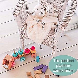 Lovey Security Blanket Gift Set of 2 for Baby Boy or Girl - Sweet Loveys for Babies Blankets with Lamb Stuffed Animals - Ultra Soft, Handmade - The Poppy and Pip Newborn Cuddle Blankie