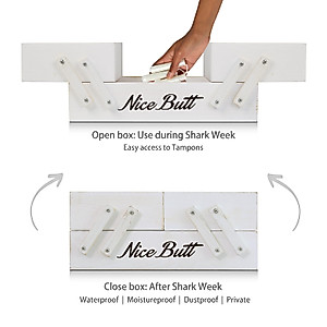 JINGJIAN Shark Week Tampon Storage，Foldable, Shark Toilet Tank Basket Toilet Paper Holder, Week Tampon Storage, Girl Stuff Box for Bathroom Accessories, Bathroom Decor Box