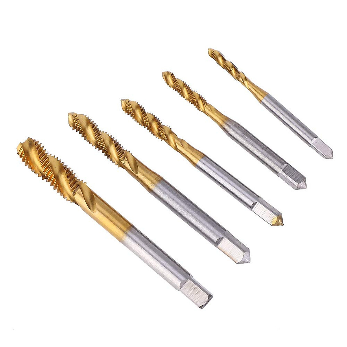 5 Pcs Plated Drill bit Set, M3-M8, Tap Bit Screw Kit for Drilling Metal, Tile, Concrete, Brick, Glass, Plastic and Wood