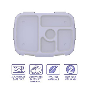 Bentgo® Kids Prints Tray with Transparent Cover - Reusable, BPA-Free, 5-Compartment Meal Prep Container with Built-In Portion Control for Healthy Meals At Home & On the Go (Carousel Unicorns)