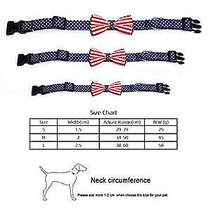 Pet Dog Collar, American Flag Dog Collar, Creative Bowknot Pet Ring, Comfortable Dog Cat Personalized Collars Bowtie for Large, Medium, Small Dogs - Size M (Size : Medium)