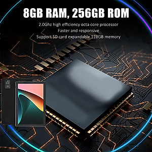 EBTOOLS 2 in 1 Tablet, 10.1in High Performance HD Screen Tablet with Clear Dual Speakers, 8MP Front Camera 16MP Rear Camera Large Battery Tablet with Keyboard (US Plug)