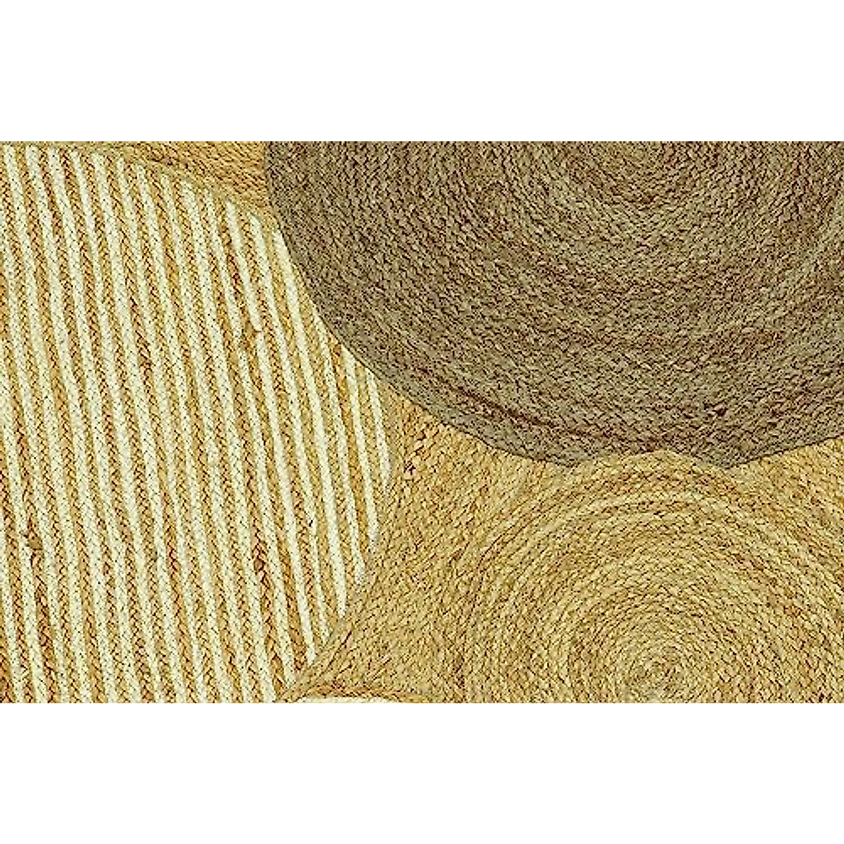 CASAVANI Natural Jute Rectangular Area Rug - 4' x 6', Beige & Black Geometric Braided Jute Rug Ideal for High Traffic Areas in Entryway, Living Room, Bedroom