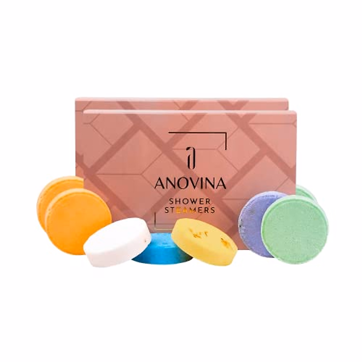 Anovina 12 XL Shower Steamers - Made in USA - Shower Steamers Aromatherapy with Essential Oils, Stocking Stuffers Christmas Gifts for Men and Women, Shower Bombs Aromatherapy Spa Gifts Shower Tablets