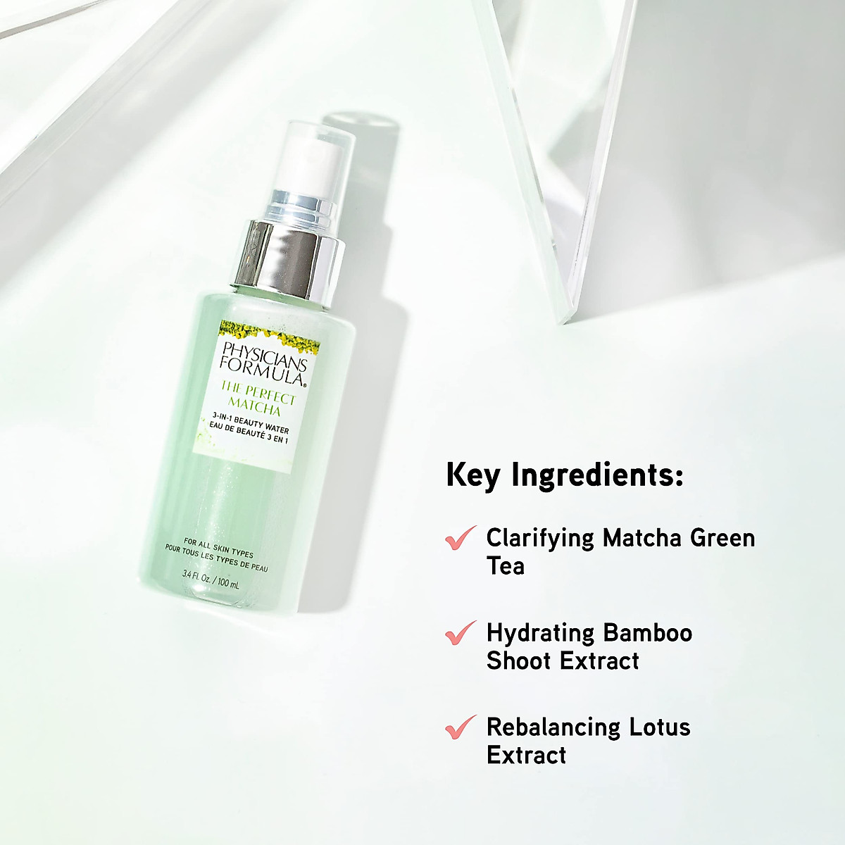 Physicians Formula The Perfect Matcha 3-in-1 Beauty Water Toner & Setting Spray | Dermatologist Tested, Clinicially Tested