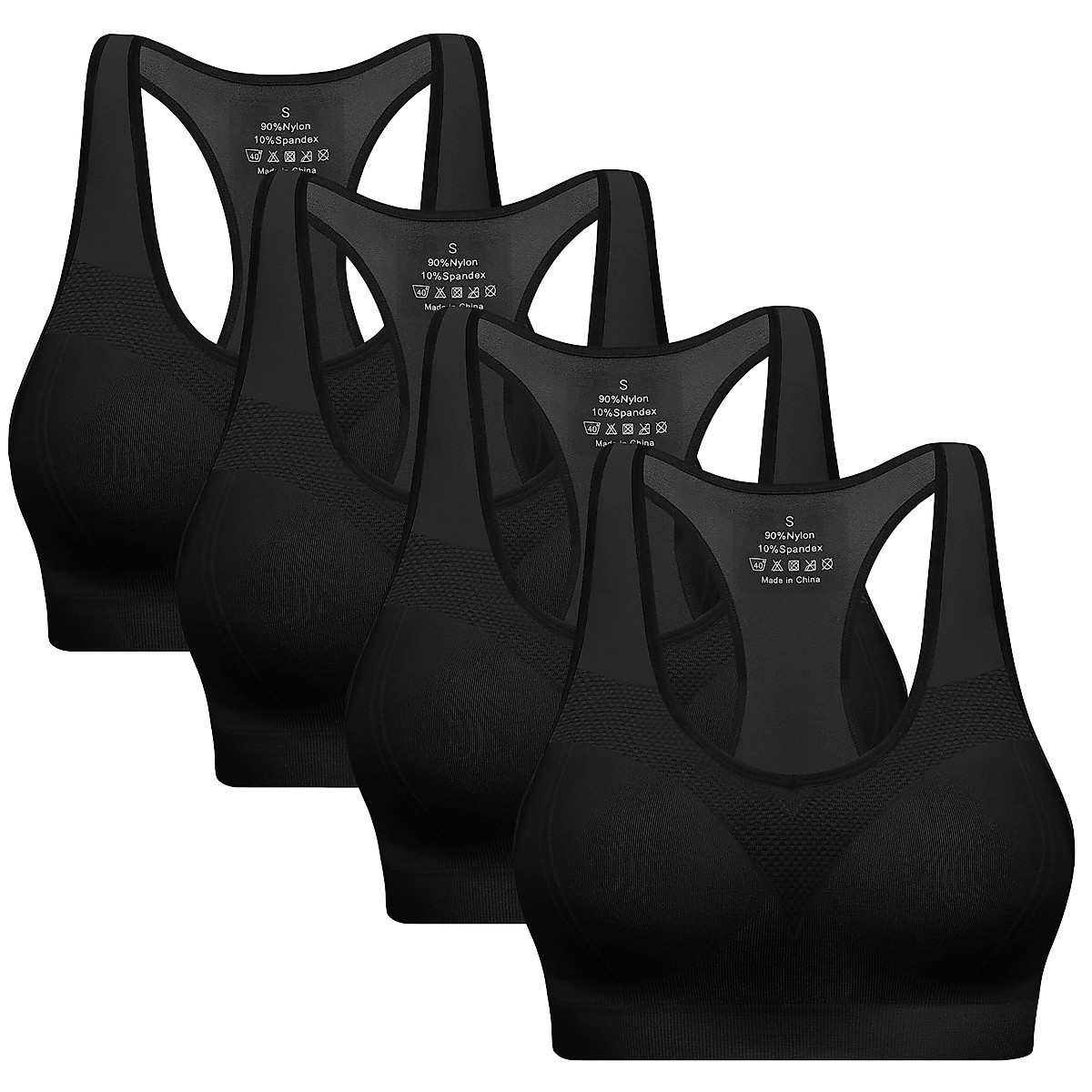 Racerback Sports Bras for Women with Pads - High Impact Athletic Tank Tops for Yoga and Workout