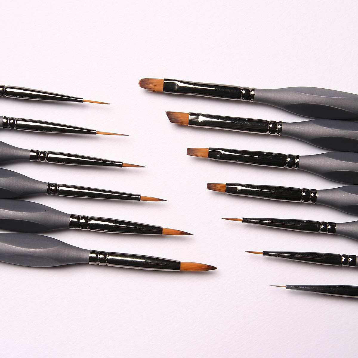 Miniature Painting Kit - (Set of 13) Micro Detail Paint Brushes with Black Carrying Case for Painting Action Figures, Models, Nail Art, Fantasy Nails, Acrylic, Oil, Detail Art, Stained Glass and More