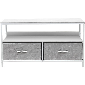 Sorbus TV Stand Dresser with 2 Faux Wood Drawers - Television Riser Chest with Storage - Bedroom, Living Room, Closet, & Dorm Furniture