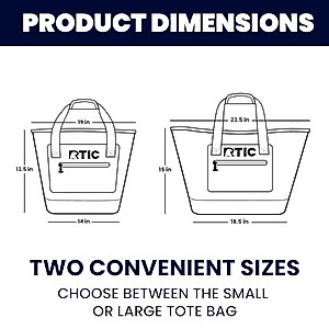 RTIC Ultra-Tough Tote Bag, Waterproof for Beach, Pool, Towel, Grocery, Shopping, Camping, Picnic, Travel, Boat, Heavy-Duty, Puncture Resistant, Large, Grey