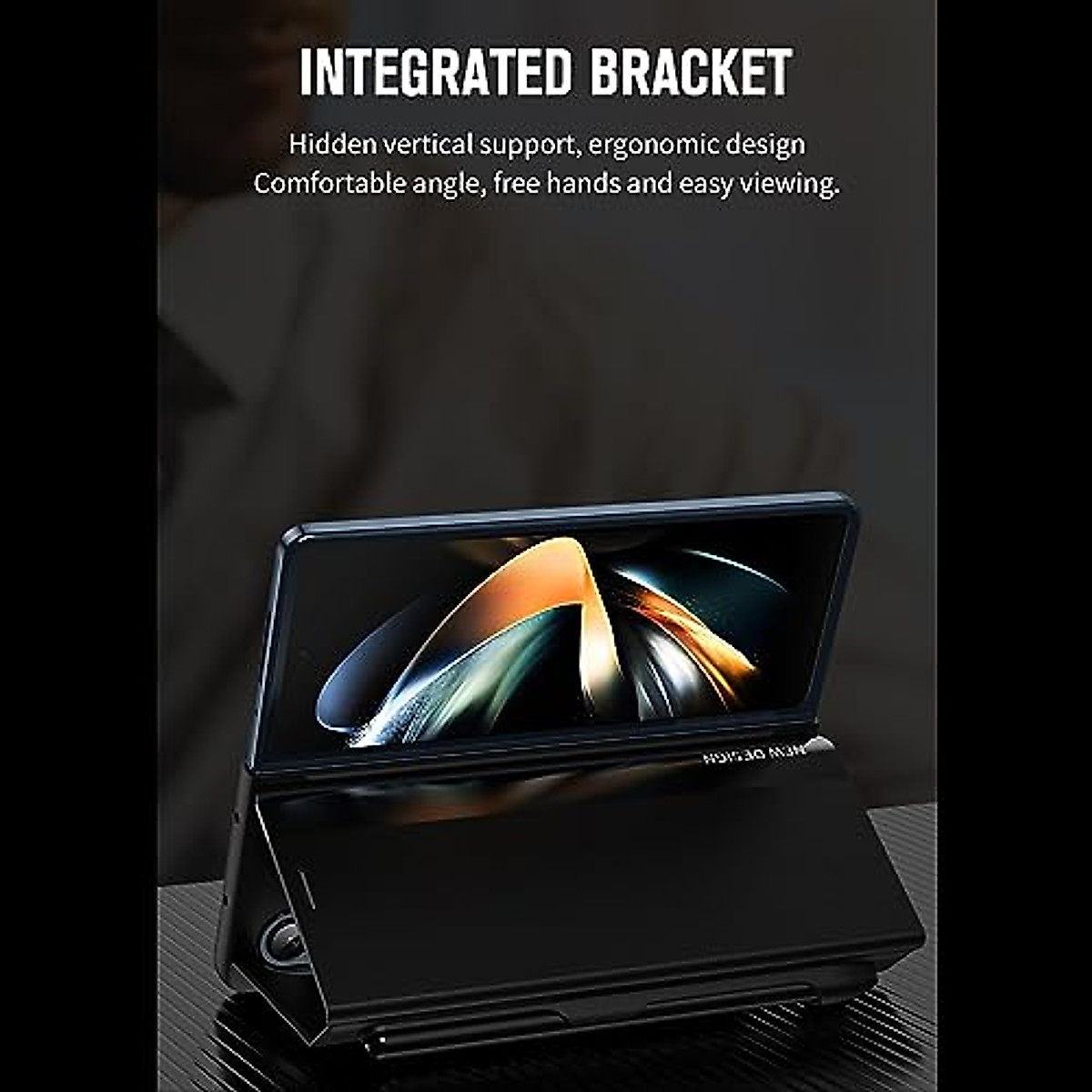 Phone case for Samsung Galaxy Z Fold 5 2023 Magnetic Translucent Plating Leather Flip Case + PC Smart Full Body Protective Shell Stand Holder Cover for Samsung Galaxy Z Fold 5 2023 Phone Cover (Color