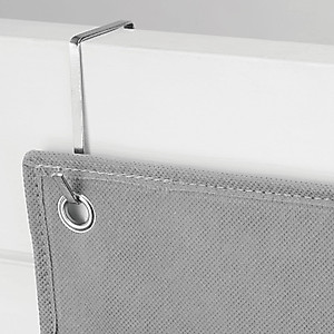mDesign Soft Fabric Over The Door Hanging Storage Organizer with 6 Large Pockets for Closets in Bedrooms, Hallway, Entryway, Mudroom - Textured Print - Hooks Included - Gray