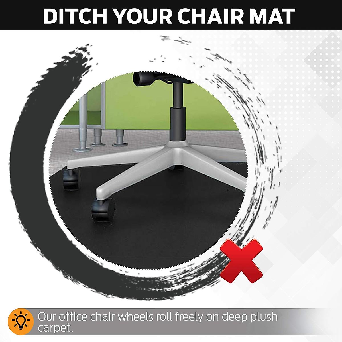 Heavy Duty Chair Wheels. Replaces Chair mat. Hardwood Floor Safe. Set of 5 … (4 inch XL)