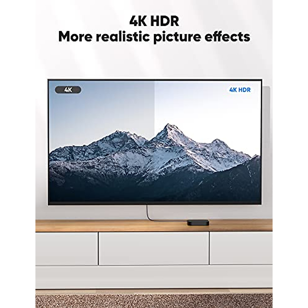 Capshi 4K HDMI Cable 6.6 ft, High Speed 18Gbps HDMI Cable,4K, 3D, 2160P, 1080P, Ethernet - 28AWG Braided HDMI Cord - Audio Return(ARC) Compatible UHD TV, Blu-ray, PS4, PS3, PC