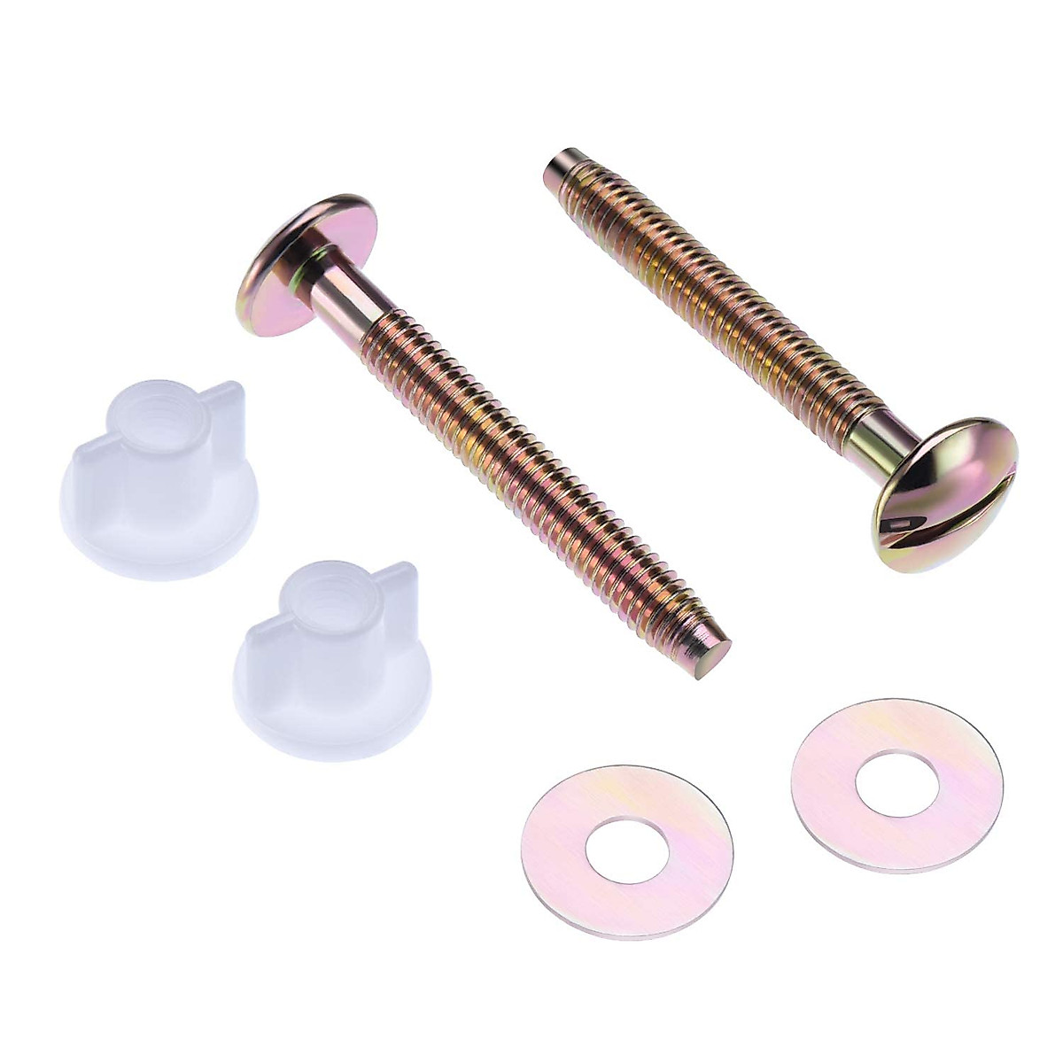 Solid Brass Toilet Bolts Screws Set Heavy Duty Bolts with Plastic Nuts and Washers, 3/10-Inch by 2-3/4-Inch(2 Pack)