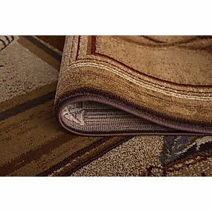 Trout Fishing Ivory 3x8 Runner Area Rug Cabin for Hallway, Walkway, Entryway, or Foyer - Novelty, Lodge