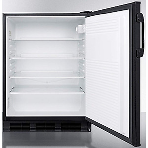 Summit Appliance AL752BK Freestanding ADA Compliant 24" Wide 5.5 Cu.Ft. All-Refrigerator for General Purpose Use with Door Liner, Auto Defrost Operation and Black Exterior