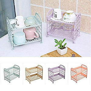 CHDHALTD Plastic Bathroom Storage Shelf,2 Layer Wall Coner Storage Rack, Home Organization Storage Shelf Holder for Kitchen Bathroom Coffee