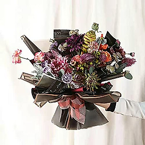 BBJ WRAPS Korean Style Waterproof Floral Wrapping Paper Sheets Fresh Flower Bouquet Wrap Gift Packaging Florist Supplies, 20 Sheets-23.6x23.6 inch (Khaki)