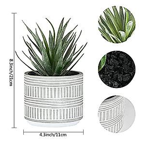 8 Inch Artificial Plants in Pot, Realistic Faux Plant Decor, Artificial Succulent Plant Decor, Fake Potted Plants for Bedroom Office Bookshelf Decor