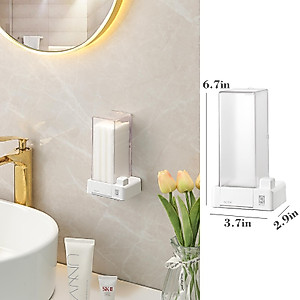 Ryelea Cotton Pad Dispenser, Automatic Press Type Makeup Removal Cotton Holder, Optional Wall Hanging Use and Pick Up, Closed Design Dustproof Hygiene (Transparent)