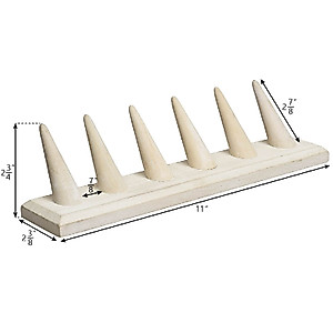 MOOCA 2 Pcs Set Finger Ring Stand Jewelry Display Holder Showcase Display Stands, 11 x 2 1/4 x 2 3/4, Wash White Color