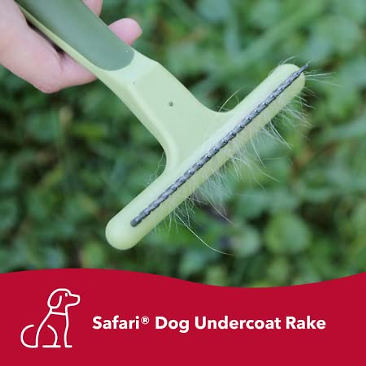 Coastal Pet Safari Dog Single Row Undercoat Rake - Undercoat Brush for Dogs with Medium and Long Hair - Dog Detangler Comb and Dematting Brush - Single Row