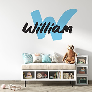 Multiple Font Custom Name & Initial Nursery Wall Decal - Mural Wall Decal Sticker for Home Children's Bedroom - Car & Laptop