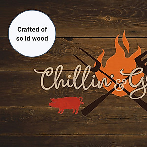 Let’s Make Memories Personalized Serving Tray - Chillin’ & Grillin’ - for Backyard Chefs - Unique Entertaining Essential - Customize Title, Message