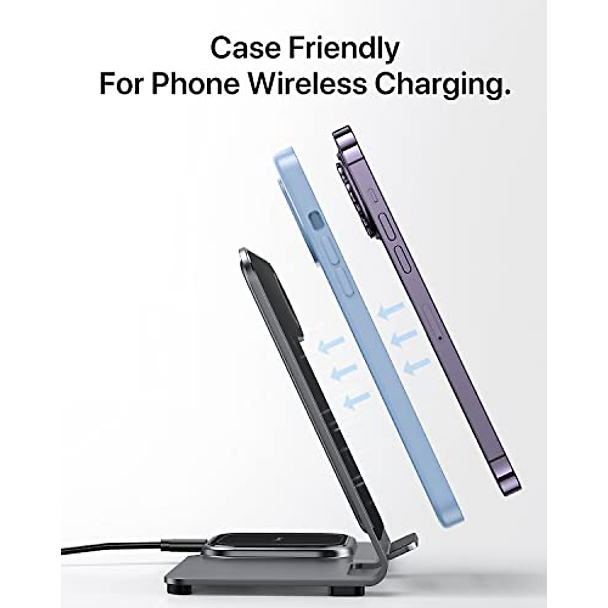 Intoval Charging Station for Apple iPhone/Watch/Airpods, 3 in 1 Wireless Charger for iPhone 15/14/13/12/11/XS/XR/XS/X/8, iWatch 9/Ultra 2/8/Ultra/7/6/SE/5/4/3/2, Airpods Pro2/Pro1/3/2/1 (Y9,Grey)