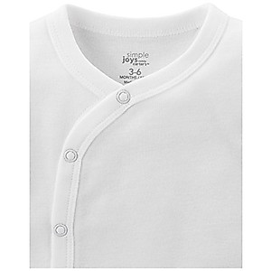Simple Joys by Carter's Baby Infant 5-Pack Side-snap Long-Sleeve Shirt, White, 0-3 Months