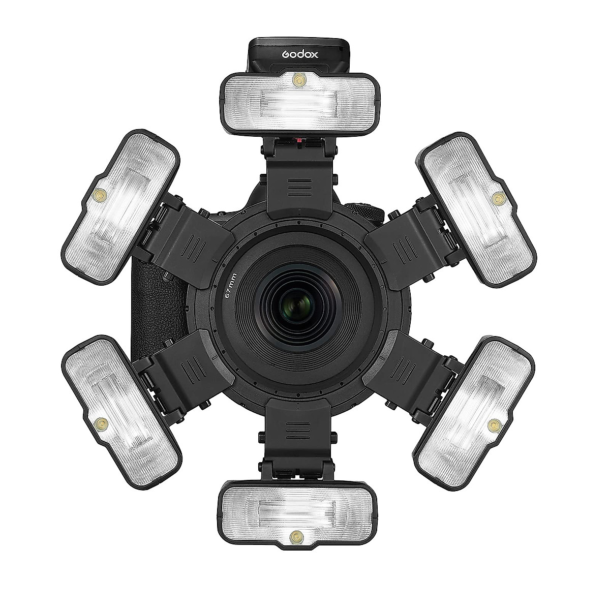 GODOX MF12 TTL 12W Macro Flash,2.4G Wireless Control Built-in 3.7V Lithium Battery Speedlite and Off-Camera TTL Speedlight Compatible with Canon Nikon Sony Fuji Olympus Panasonic with USB Light