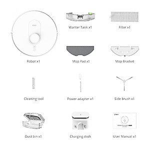 + 360 S8 Robot Vacuum and Mop Cleaner, Customized Smart Mapping, LiDAR Navigation, 2700Pa Strong Suction, Self-Charging Work with Alexa/WiFi/APP, Ideal for Carpet and Pet Hair