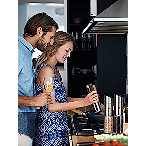 [Most Popular Pepper Grinder]USB Rechargeable Electric Salt and Pepper Grinder Set,XinBaoLong Stainless Steel Pepper Grinder Refillable,Adjustable Coarseness,Gravity Salt and Pepper Grinder Set