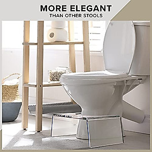 Elavain Clear Acrylic Step Stool for Kids, Toilet Step Stool for Toddlers Potty Training Aid, Modern Foot Stool, Kids Step Stool, Children Bathroom Stool & Toddler Stool Chair for Toilet | 7.5’’ High