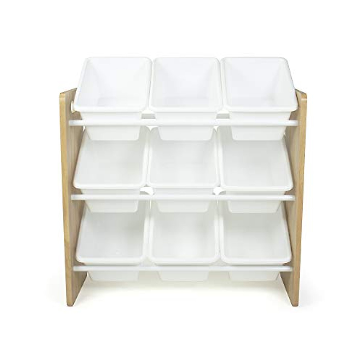 Humble Crew 9-Bin Toy Organizer, Natural Wood/White