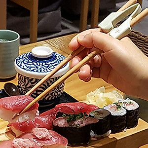 Senior ICare Chopstick Helper, Training Chopsticks for Adults, Beginner, Trainers or Learner - Right or Left Handed - Non-Slippery Reusable and Replaceable