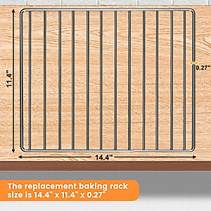 Air Fryer Wire Rack for Ninja Foodi 10 in 1 DT201 DT251 Digital Convection Toaster Oven, 14.4''*11.4'' Stainless Steel Air Fryer Accessories Roasting Steamer Grill Racks Baking Tray Rack