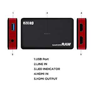 USB3.1 Game Capture Card 4K30, Game Link Raw 4K HDMI Video Capture Live Streaming Record 4K 30 FPS or 1080p120, 1440p60, HDMI Capture Card Compatible with PS5, PS4, Xbox One, Xbox 360, Switch