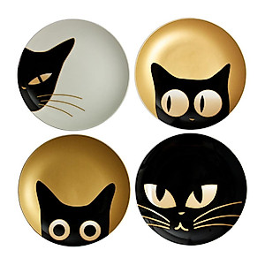 Plate 6.5" Cat Eyes Set of 4 Assorted Designs by MIYA