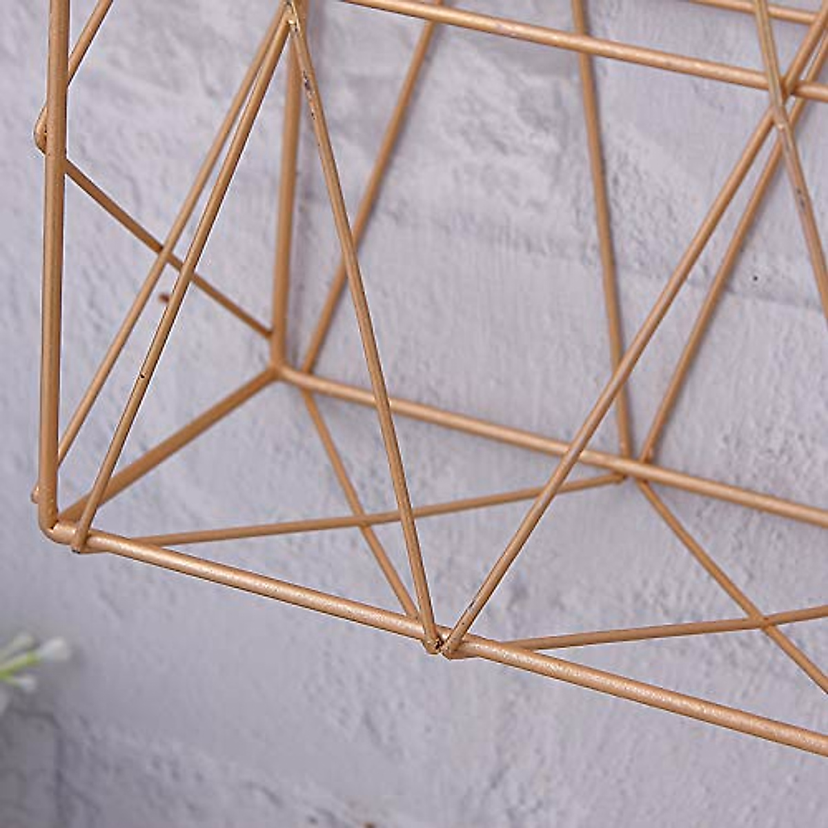 Tauzveok Wrought Iron Simple Bookshelf Wall Living Room Rack Wall Hanging Hanging Room Creative Newspaper Stand Storage Shelf,White