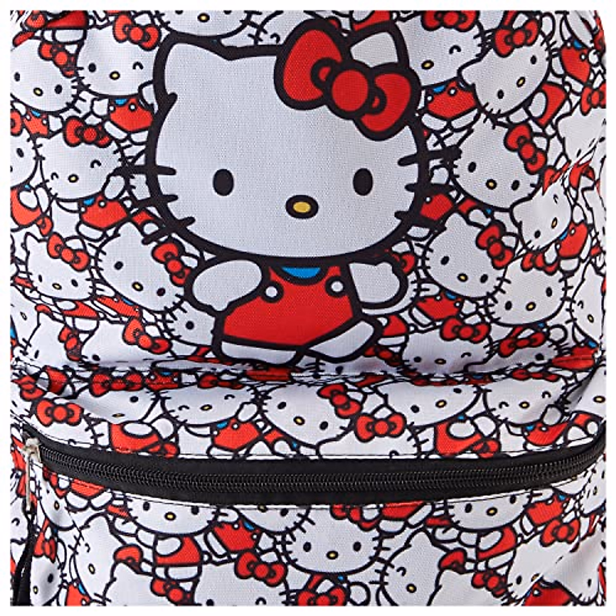 Hello Kitty Allover School Backpack - Hello Kitty Iconic Backpack - Officially Licensed Hello Kitty School Bookbag (White)