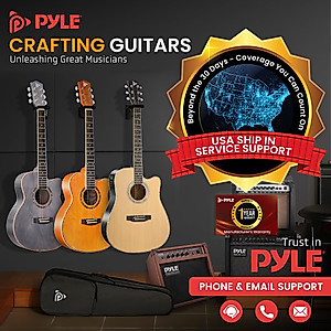 Pyle Cutaway Acoustic Electric Guitar and Amp Kit, 4/4 Full Size Spruce Wood Body with 10W Amplifier, Gig Bag, Strap, Extra Steel Strings, Picks, Cable, for Beginners and Adults, Natural