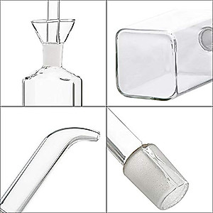 Oil Bottle Glass Olive Oil Dispenser Bottle Glass Cooking Oil Vinegar Measuring Dispenser With Spout for Kitchen and BBQ (500 ml/17 oz)