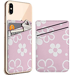 Diascia Pack of 2 - Cellphone Stick on Leather Cardholder ( Tiny Flowers Cute Pattern Pattern ) ID Credit Card Pouch Wallet Pocket Sleeve