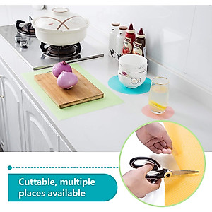 Wanapure 12 Pack Refrigerator Mats, Washable Refrigerator Liners,Fridge Pad, Easy to Clean Shelf Liner, Cuttable Kitchen Cabinet Shelves Mat, Non Adhesive Drawer Table Placemats (Colorful)