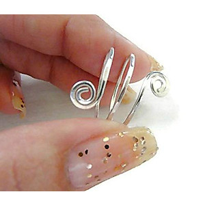 Gold Thumb Ring California Toe Rings Sterling Silver Double Swirl Wire Wrap Faceted Hammered Adjustable Thumb Ring for Women