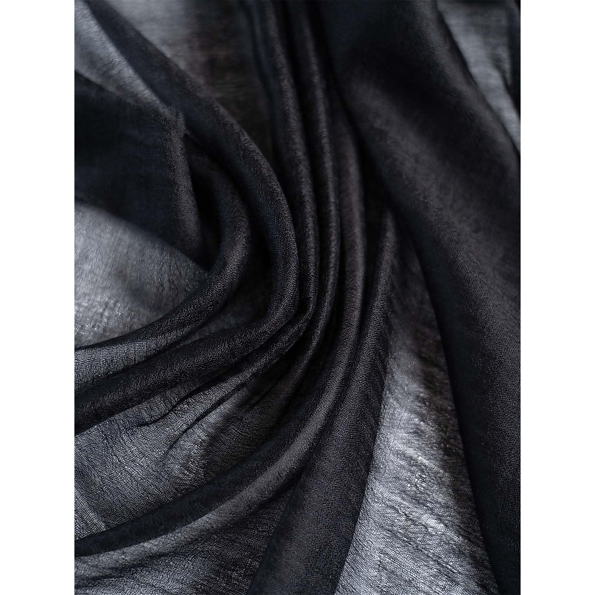 Ovcio Featherlight Black Cashmere Scarf - 100% Pure Cashmere Wrap Scarf for Women (87x39) with Gift Box