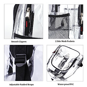 Heavy Duty Transparent Clear Backpack See Through Backpacks for School,Sports,Work,Stadium,Security Travel,College
