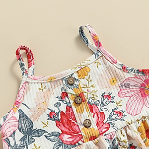 YINGISFITM Toddler Girl Sleeveless Bell Bottom Jumpsuit Romper Flare Pants Overalls Cute Summer Clothes Hippie Outfits (C Butterfly Orange, 2-3T)